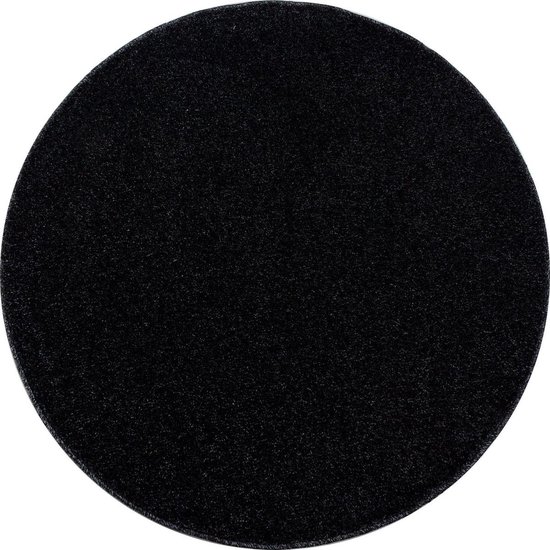 Tapijtenloods Basics Effen Rond Vloerkleed Antraciet Laagpolig - 240 CM ...