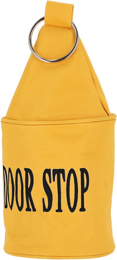 Deurstopper - 1 stuk - geel canvas met ring - gevuld met zand ...