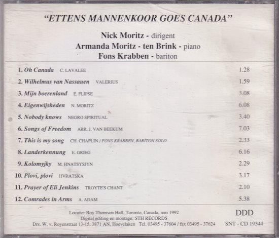 Ettens Mannenkoor goes Canada - Ettens Mannenkoor Holland o.l.v. Nick ...