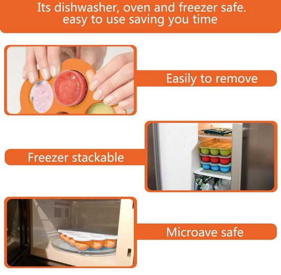 Silicone Baby Food Storage Box, bevriezen siliconen Baby pap met ...