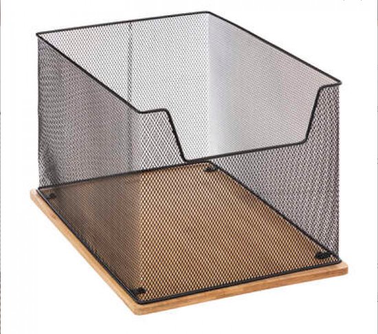 Five - Opbergbak - Bamboe / Metaal - 22 x 24 x 36 cm - Zwart ...