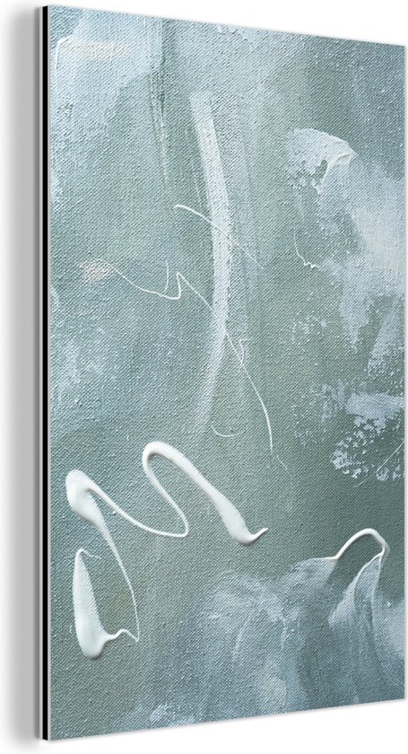 Wanddecoratie Metaal - Aluminium Schilderij Industrieel - Groen - Wit ...