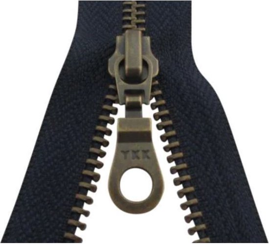 YKK - Deelbare rits - Metalen rits - Donkerblauw Brons - 25cm - Deelbaar - 6mm | bol