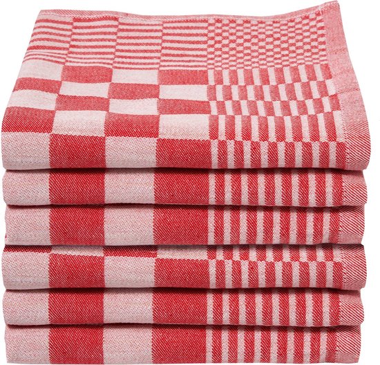 Ten Cate Theedoekenset - Geblokt Rood - Katoen - 6 stuks | bol