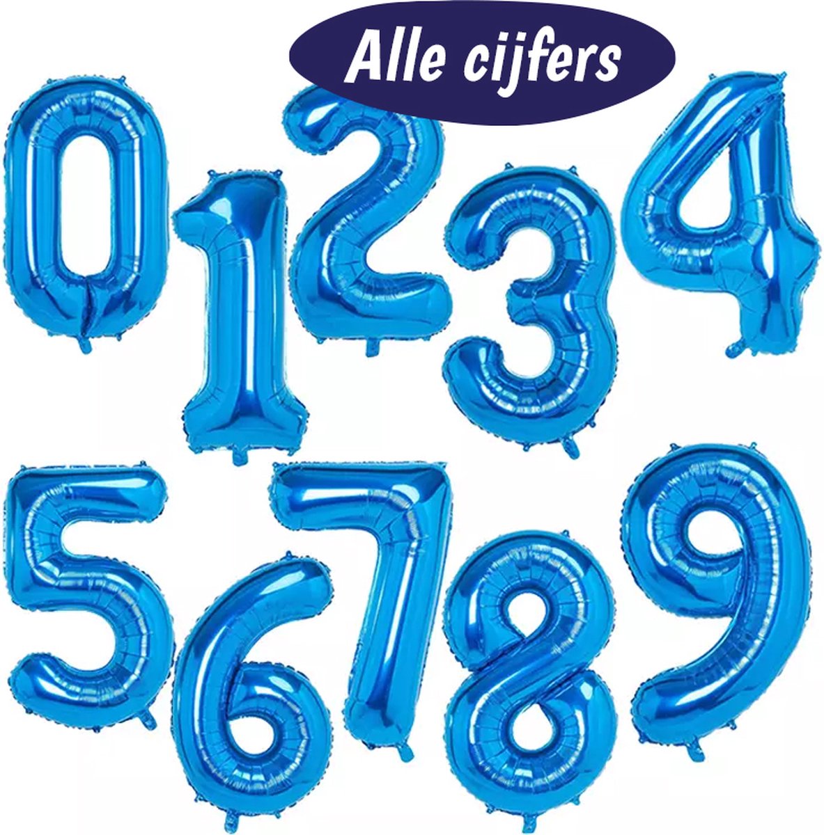 Ballons Chiffres - Ballon Chiffre 6 - 70cm Blauw - Feuille - Chiffres ...
