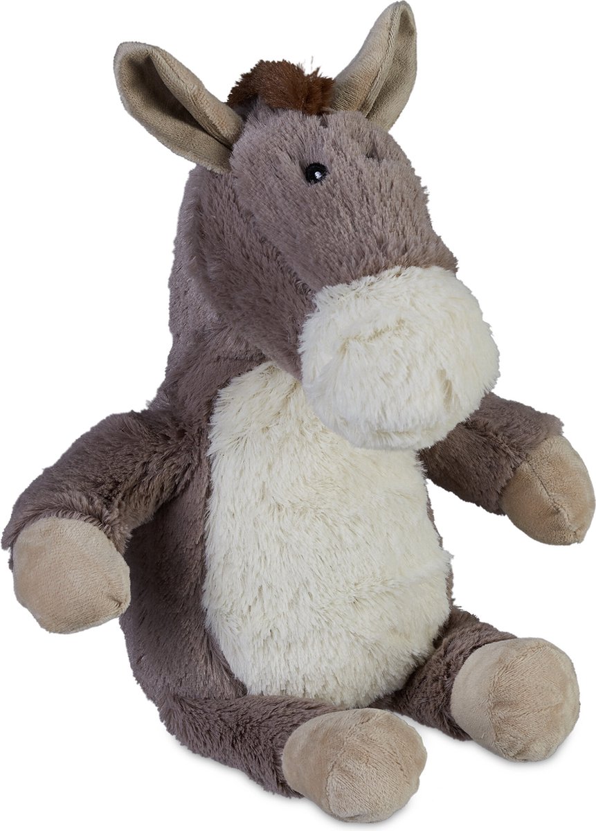 Relaxdays deurstopper ezel - deurbuffer dier - 26 cm - deurstop knuffel ...