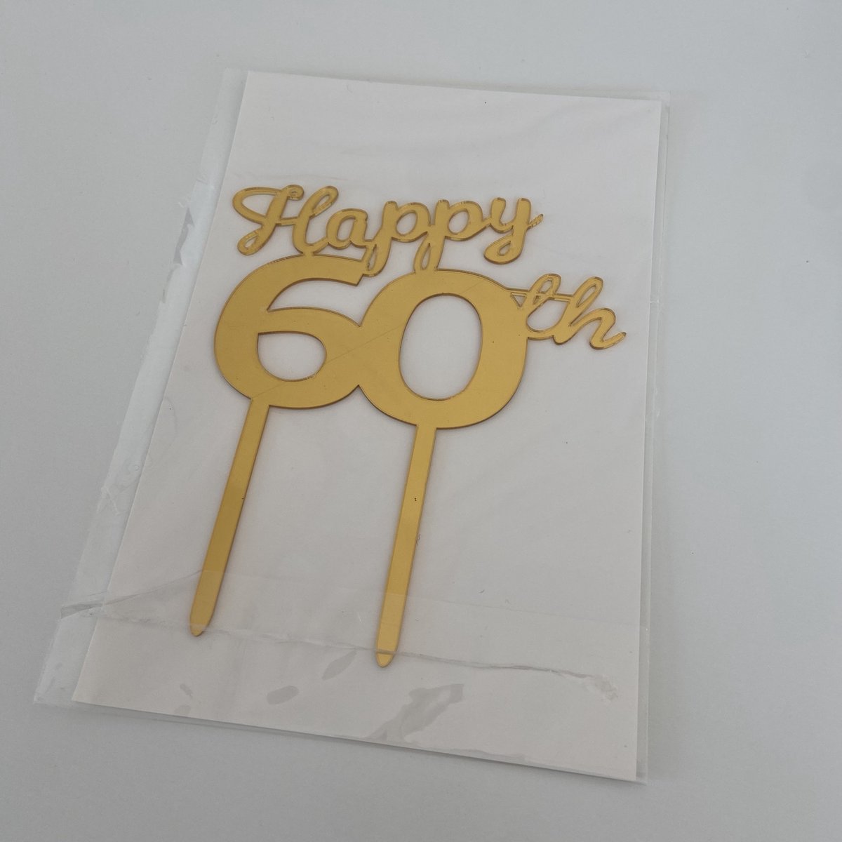 Cake topper 60 - Cake topper Acryl doré - décoration de gâteau - 60 ans ...