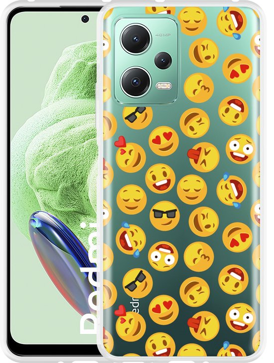 Cazy Hoesje geschikt voor Xiaomi Redmi Note 12 Emoji | bol