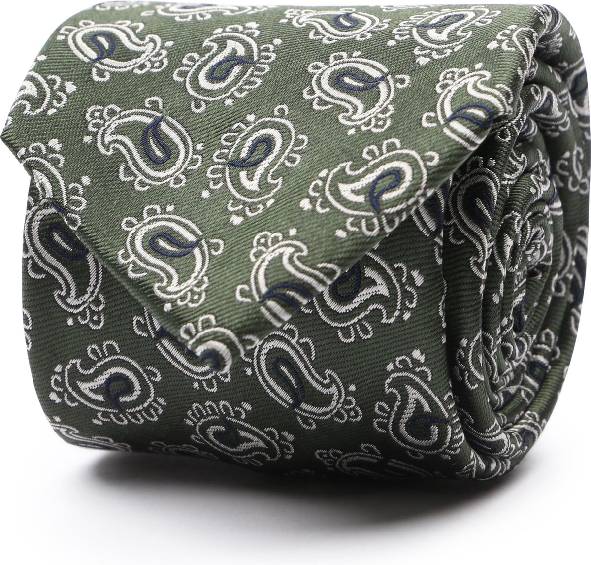 Suitable - Stropdas Zijde Paisley Groen - Luxe heren das van 100% Zijde ...