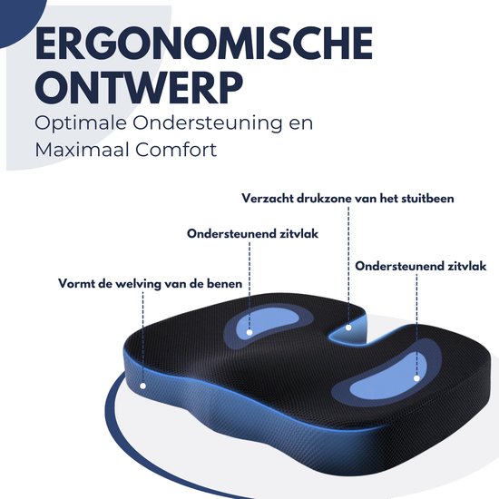 VAIVE Zitkussen Orthopedisch en Ergonomisch - Stuitkussen - Zitkussens ...