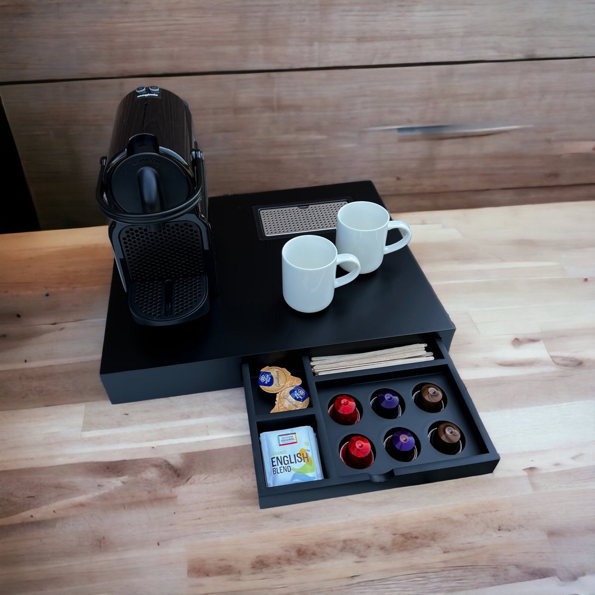 Houten Hospitality Tray Capsulehouder Nespresso bed and Breakfast B & B ...