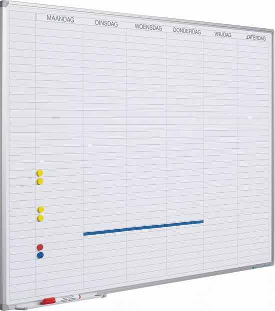 Whiteboard Deluxe - Geëmailleerd staal - Weekplanner - Maandplanner ...