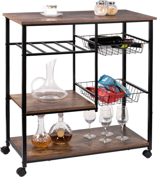 Chariot De Bar - Chariot À Boissons Multifonctionnel - Chariot De ...