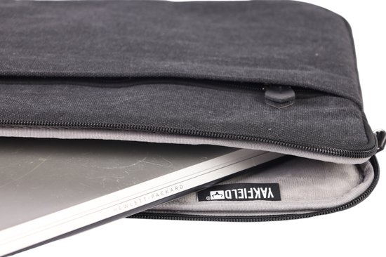 Yakfield - Laptophoes - Laptop Sleeve - Vintage Black - Canvas - Zwart ...