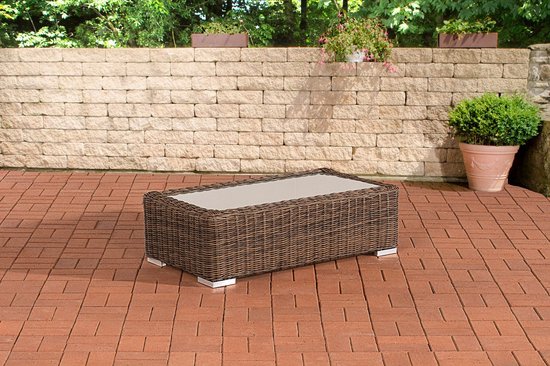 Loungetafel deluxe - Tuintafel rotan wicker - Eettafel - Buitentafel ...