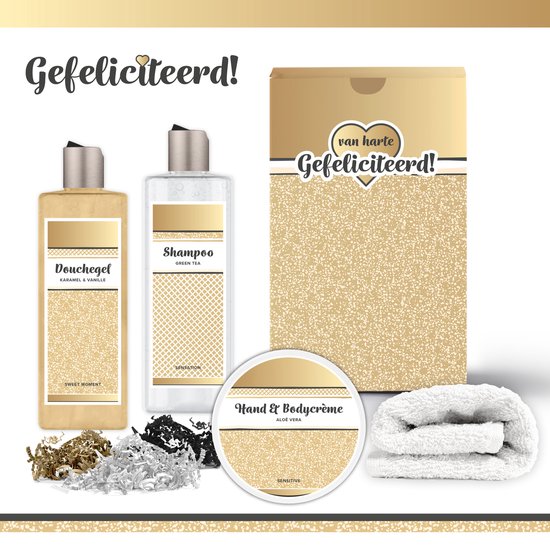 Geschenkset “Van harte gefeliciteerd!” - 4 producten - 700 gram | Luxe Cadeaubox voor... | bol.com