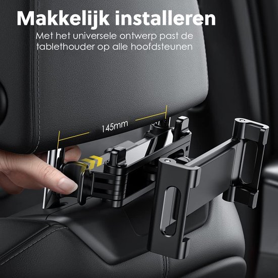 Tablet houder auto met verstelbare arm - Hoofdsteun bevestiging ...