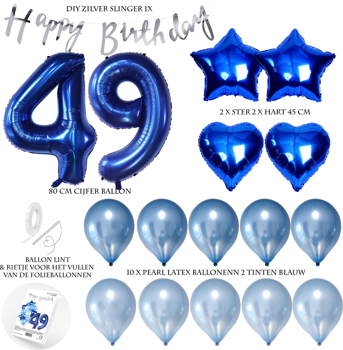 Snoes Ballons 49 Ans Forfait Fête - Décoration - Set Anniversaire ...