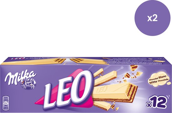 Milka Leo White 12-pack - chocoladerepen met witte chocolade - 399,6g x ...