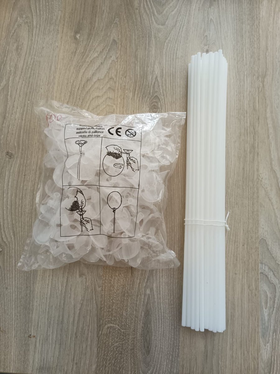 Ballonstaafjes wit 20 stuks - Ballon staafjes | bol.com
