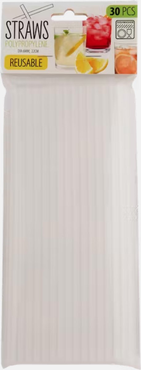 Herbruikbare rietjes - 30 stuks - vaatwasbestendig - rietje - kunststof ...