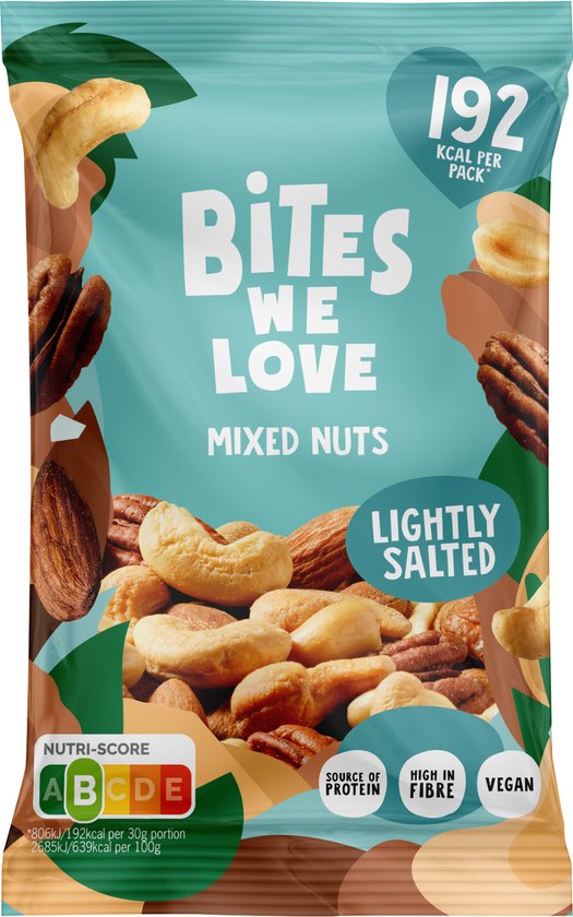 BitesWeLove Mixed Nuts Lightly Salted nootjes 50 x 30 gram | bol