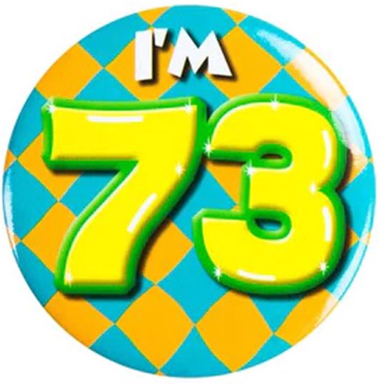 Button 73 Jaar - Button met speld (55mm) - Leeftijd badge - 73 Jaar ...