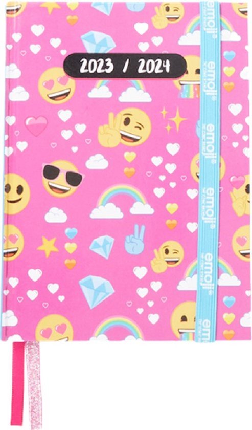 Schoolagenda Emoticons 2023-2024 Agenda Smiley rose | bol