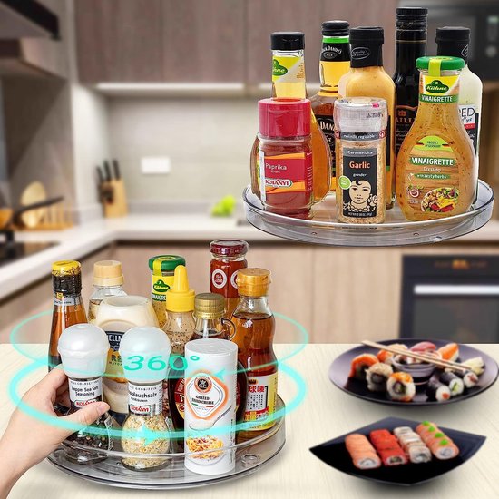 Draaitafel, 360 graden draaibaar, kruidenrek, keukenkruidenhouder, draaiplateau... | bol.com