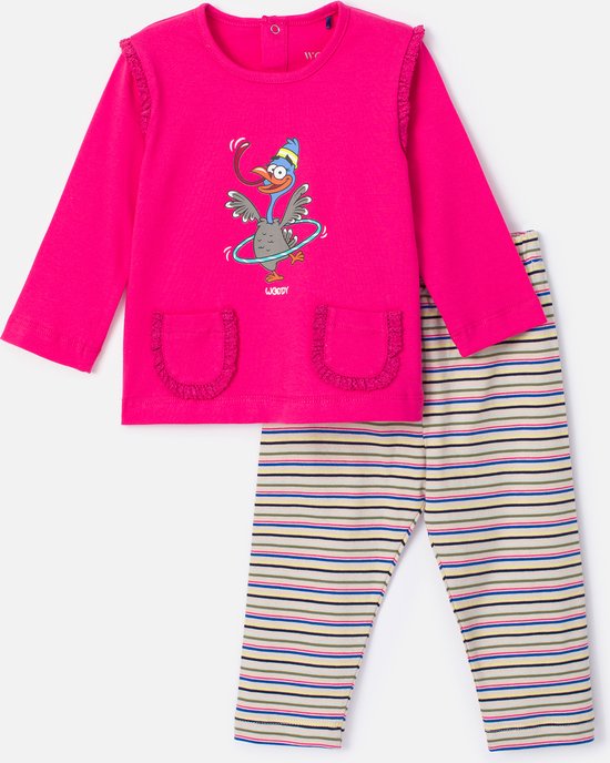 Woody pyjama baby meisjes - fuchsia - kalkoen - 232-10-PLG-S/388 - maat ...
