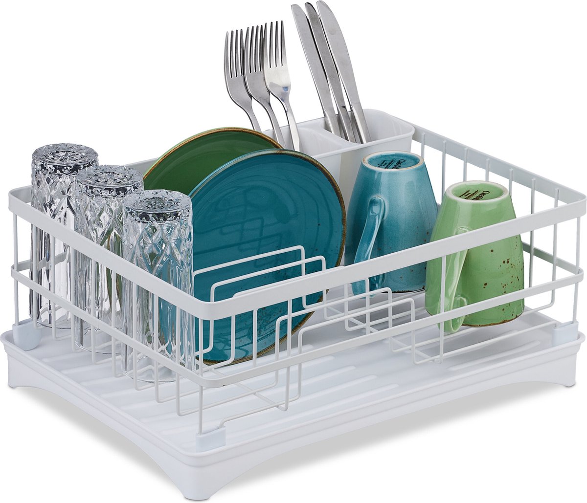 Relaxdays afdruiprek met lekbak - afwasrek met afvoer - druiprek ...