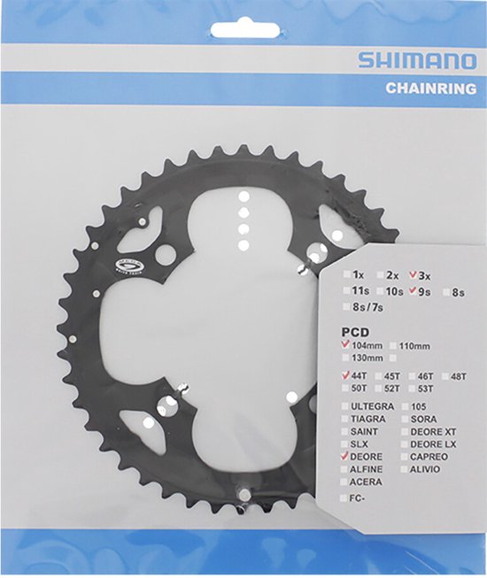 Shimano Kettingblad Deore Fc-m530 44t 9s 104 Mm Zwart | bol