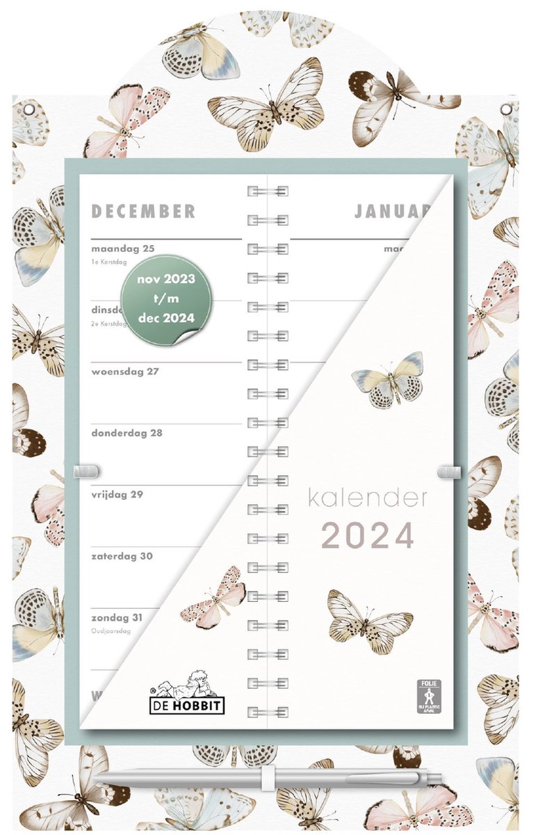 Hobbit - Omslagkalender luxe - 2024 - Vlinders - 2-weeks overzicht ...