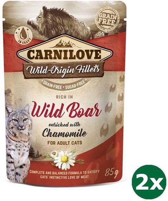 Carnilove pouch wild boar kattenvoer 2x 24x85 gr | bol