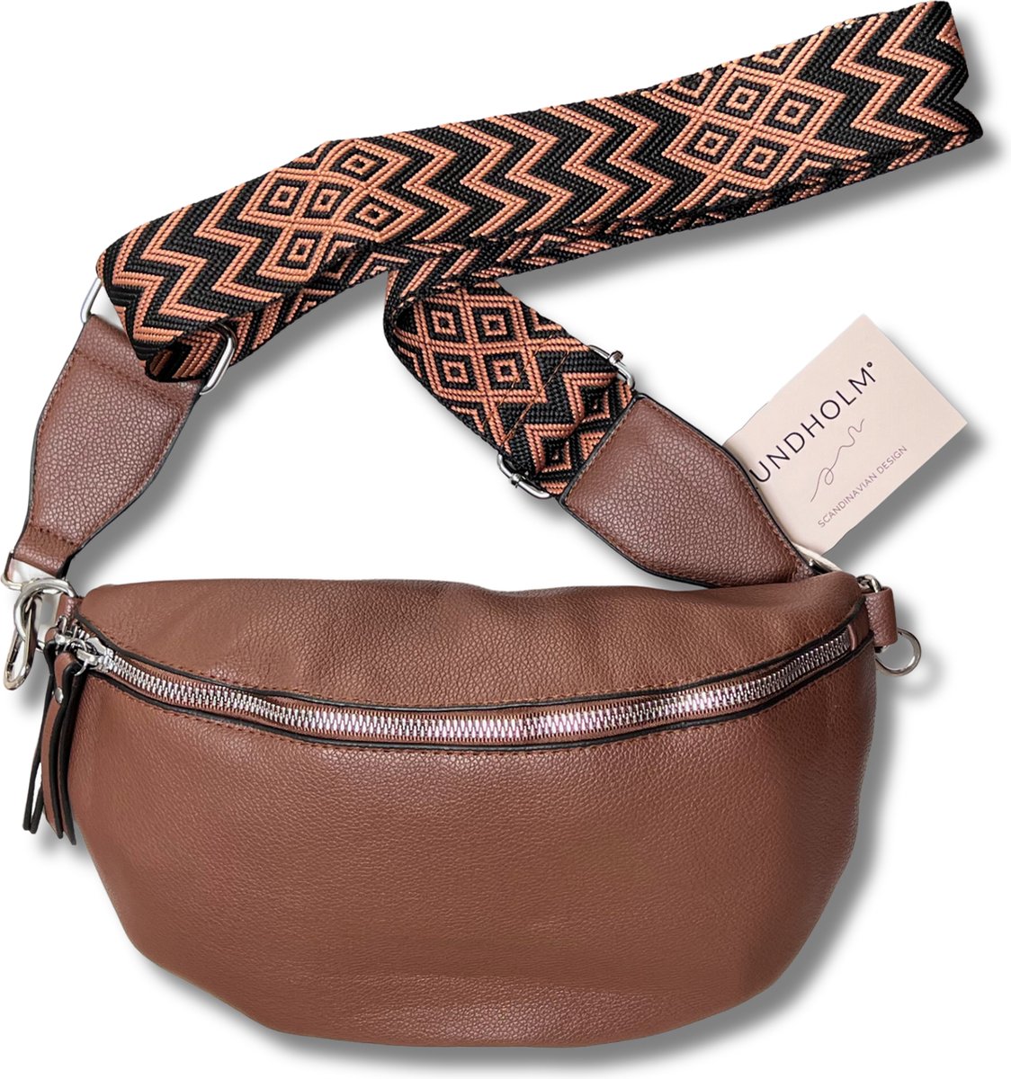 Lundholm crossbody tas dames bruin - tassen dames met bag strap ...