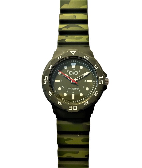 Q&Q-V07A-012VY-kinder-jongenshorloge-rubberband-waterdicht-10bar-zwemmen-camouflage... | bol