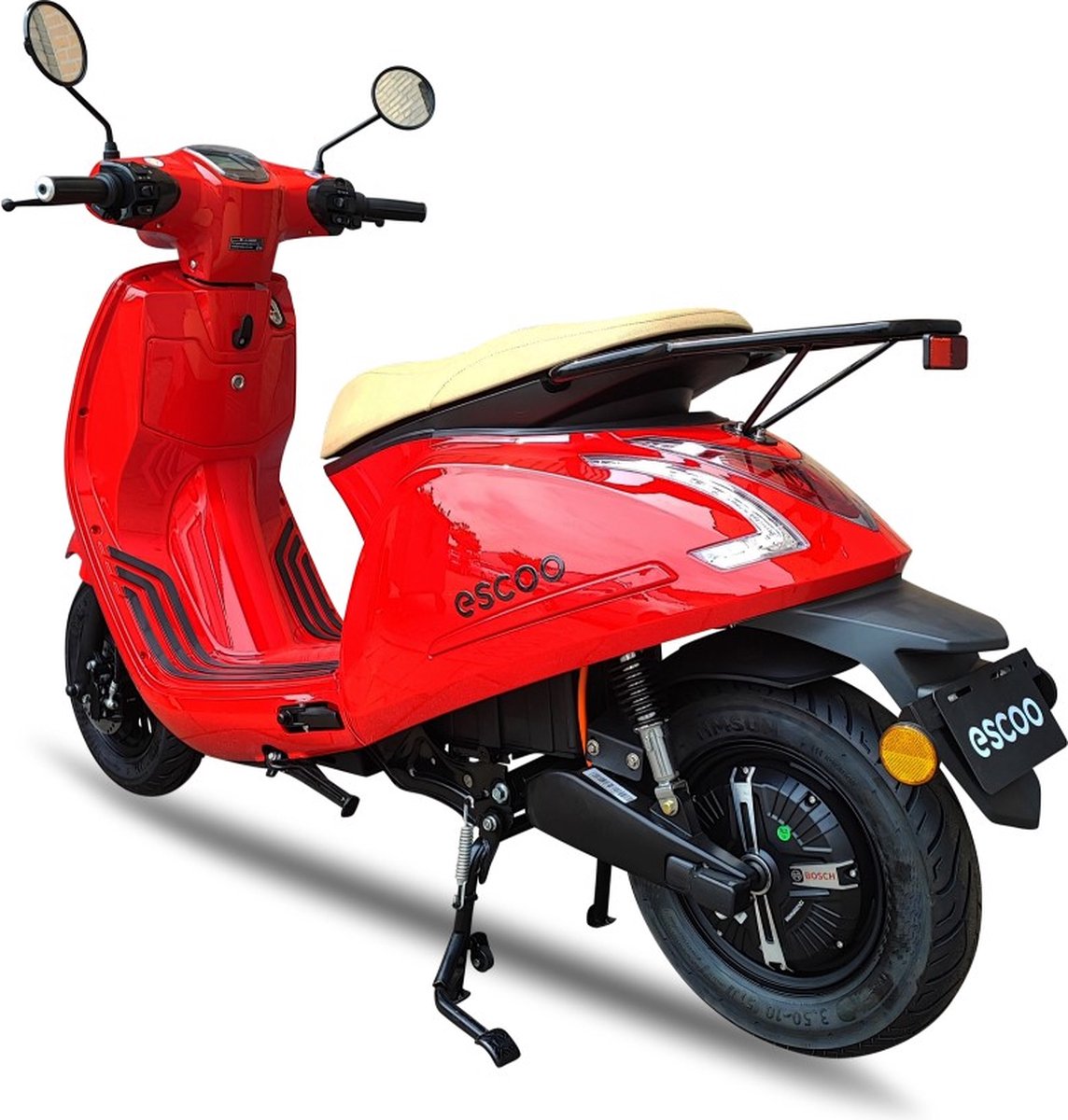 ESCOO Bayesa Rood Metallic - Elektrische scooter/brommer - 25 of 45km/h ...