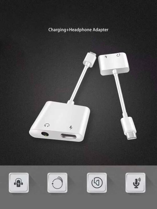 Splitter Iphone 2 STUKS - Type c - splitter iphone audio en opladen ...