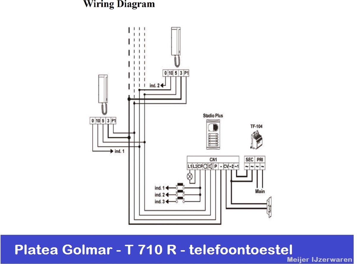 TELEFOONTOESTEL VOOR INTERCOM SYSTEEM | PLATEA GOLMAR SERIE 710 R ...