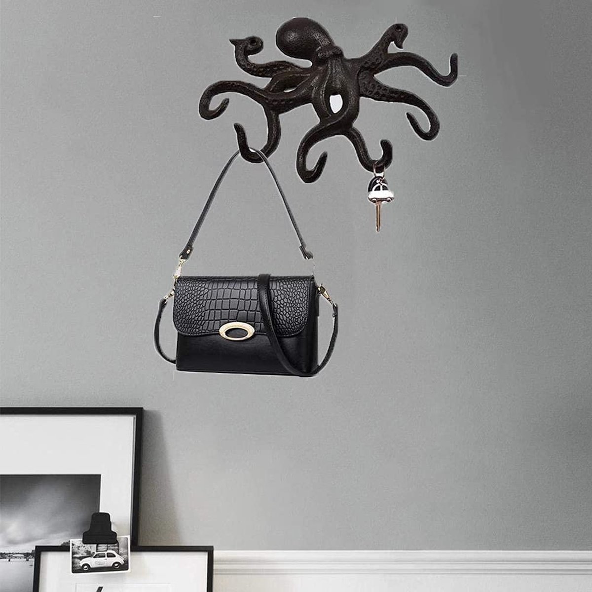 Rustieke kapstokhaken, gietijzeren vintage wandhaken, gietijzeren ...