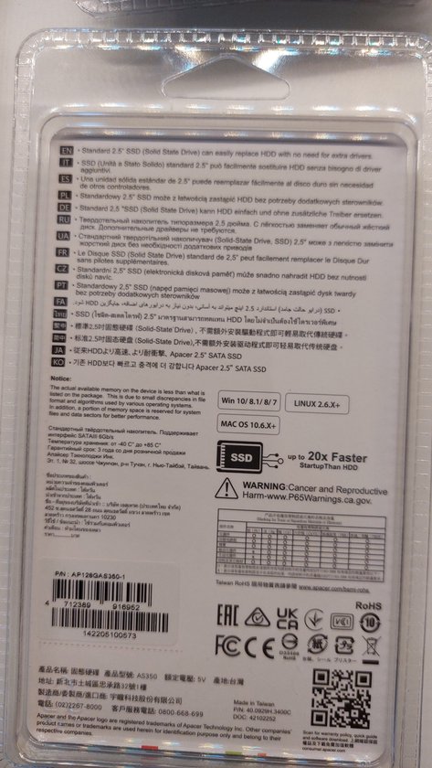 Apacer SSD AS350 Panther 128GB 2.5" SATA III standard (single) | bol