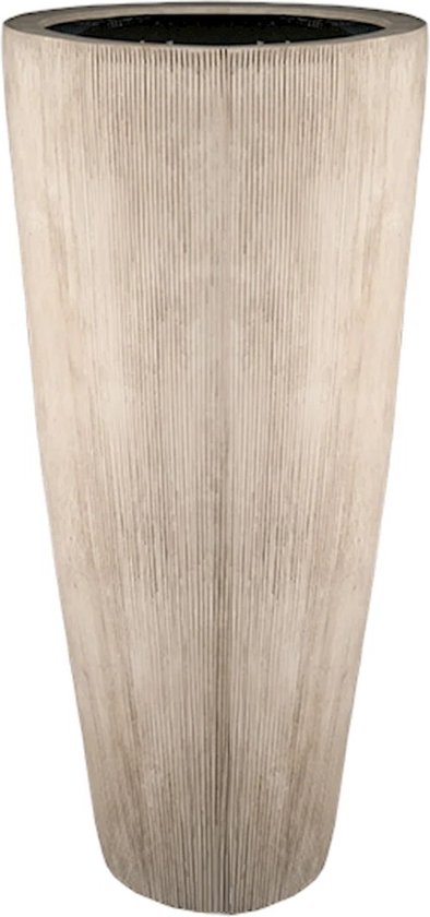VTW Java - Bloemenpot - Plantenpot - Stripe Beige Ø38 x H80 cm | bol