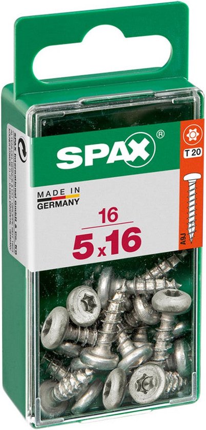 Spax Torx Houtschroef Bolle kop - 5.0x16mm - T10 - 16 stuks | bol