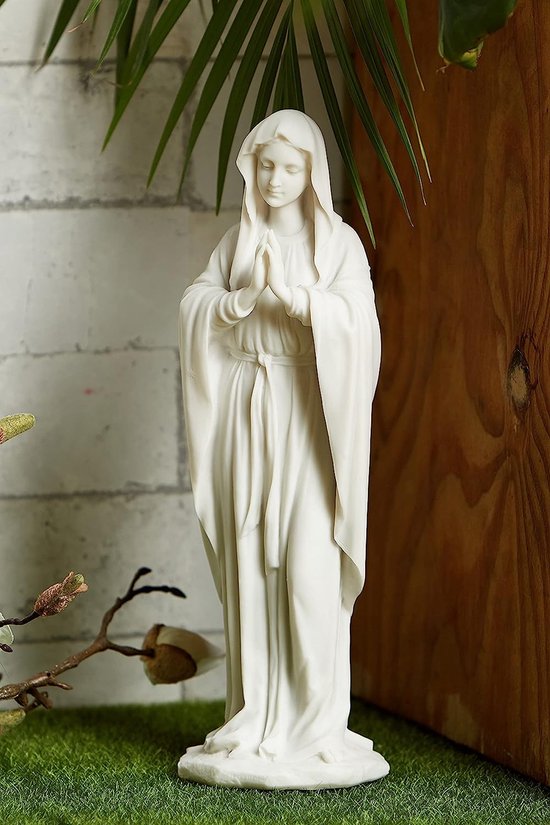Beeld De gezegende maagd Maria, marmer-gietsteen | bol