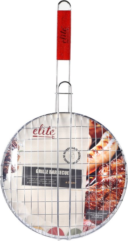 Elite BBQ/barbecue rooster - klem grill - metaal/hout - 31x58x3 cm ...