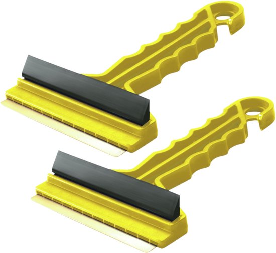 2x stuks ijskrabber/raamkrabber auto met koper blad en rubberen trekker ...