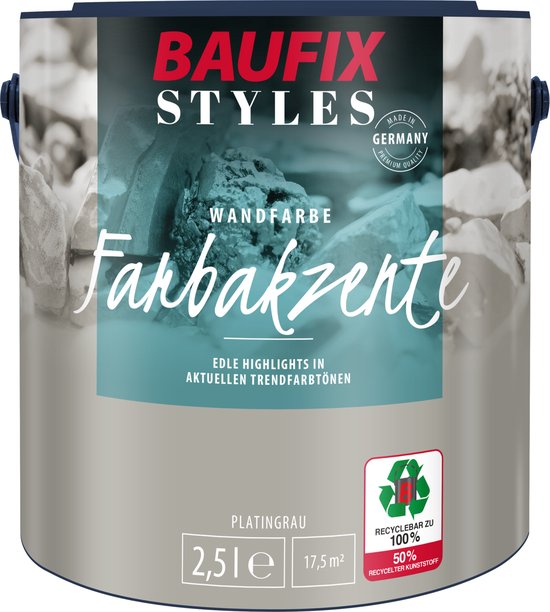 BAUFIX Styles Colour Accents platinagrijs 2,5 Liter | bol