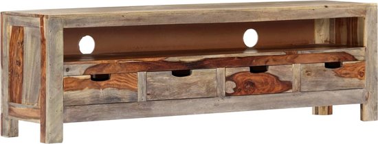 The Living Store TV-meubel - Massief hout - 130 x 30 x 40 cm - Rustieke ...