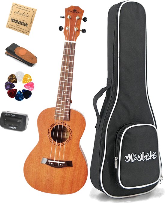 Knobbout Music United Sopraan ukelele, Sapeli hout, Volledig pakket | bol