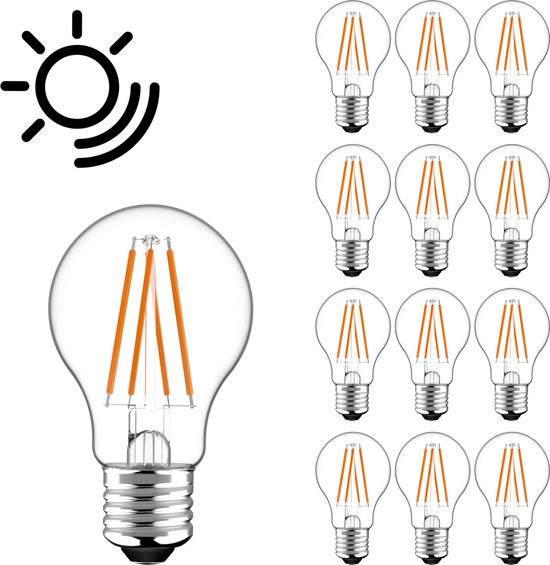 Sensor LED Lampen E27 met daglichtsensor - Automatisch aan- en uit - 12 stuks | bol